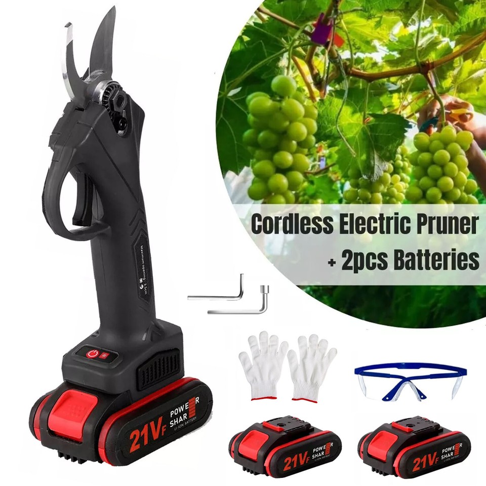 21V Cordless Electric Branch Scissors 30mm Pruning Shear Pruner Garden ...