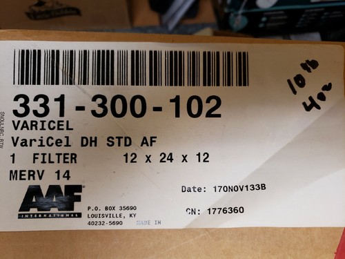 AAF 331-300-102 Filter (Varicel DH STD AF (12x24x12) | eBay