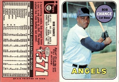 1969 Topps Baseball Card #523 Bob Chance California Angels | eBay
