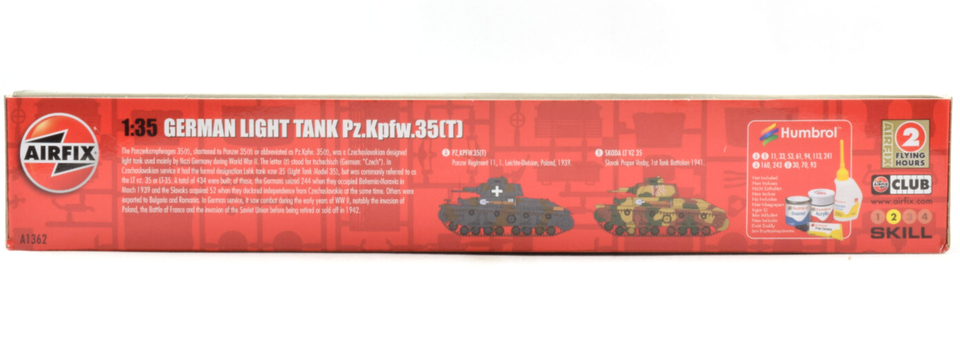 Airfix German Light Tank Pz.Kpfw.35(t) 1:35 Scale Plastic Model Tank ...