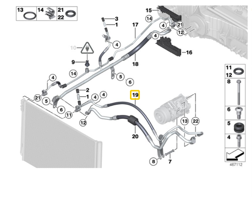 OEM GENUINE BMW F01N F01N F06 F06N F12 F13 PRESSURE HOSE ASSEMBLY ...