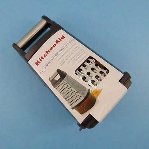 KitchenAid Box Grater w/ Covered Container Stainless Steel Coarse Fine ...