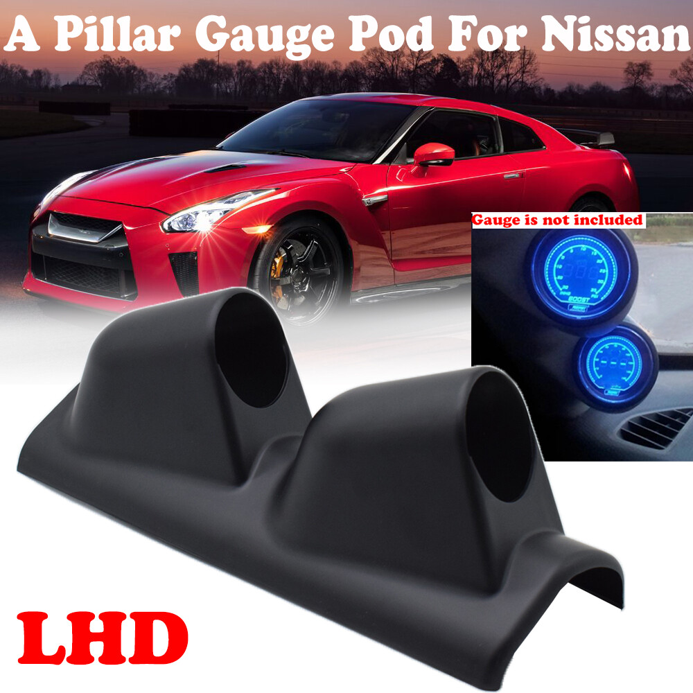 52mm 2” Gauge Pod A Pillar Dual Hole Turbo For Nissan 180SX 240sx GT-R ...
