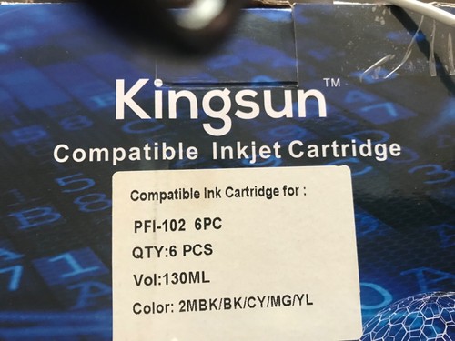 6 NEW Compatible Canon ipf 500 510 600 605 700 710 720 PFI-102 INK cartridges | eBay