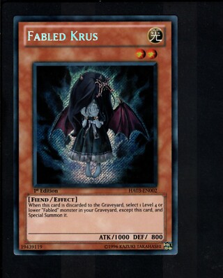 Yugioh! Fabled Krus Fiend 1st Ed HA03-EN002 Secret Rare | eBay
