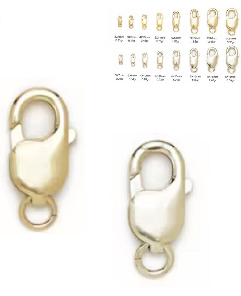 14K Yellow/White Gold Lobster Claw Clasp Lock Finding - Bracelet Chain ...