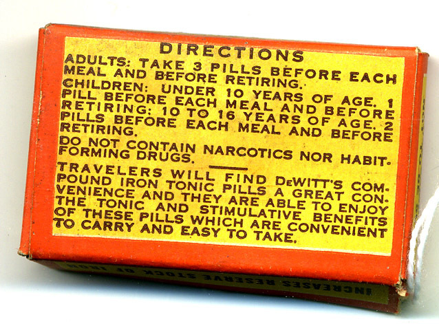 DE WITT'S COMPOUND IRON STOMACH TONIC PILLS SAMPLE BOX | eBay