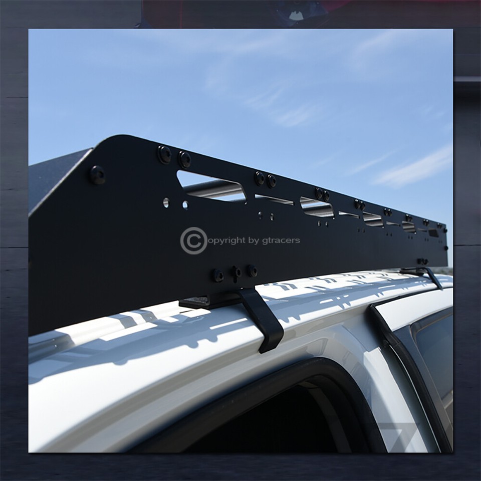 For 2014-2021 Tundra CrewMax Blk Modular Window Frames Roof Basket+Wind ...