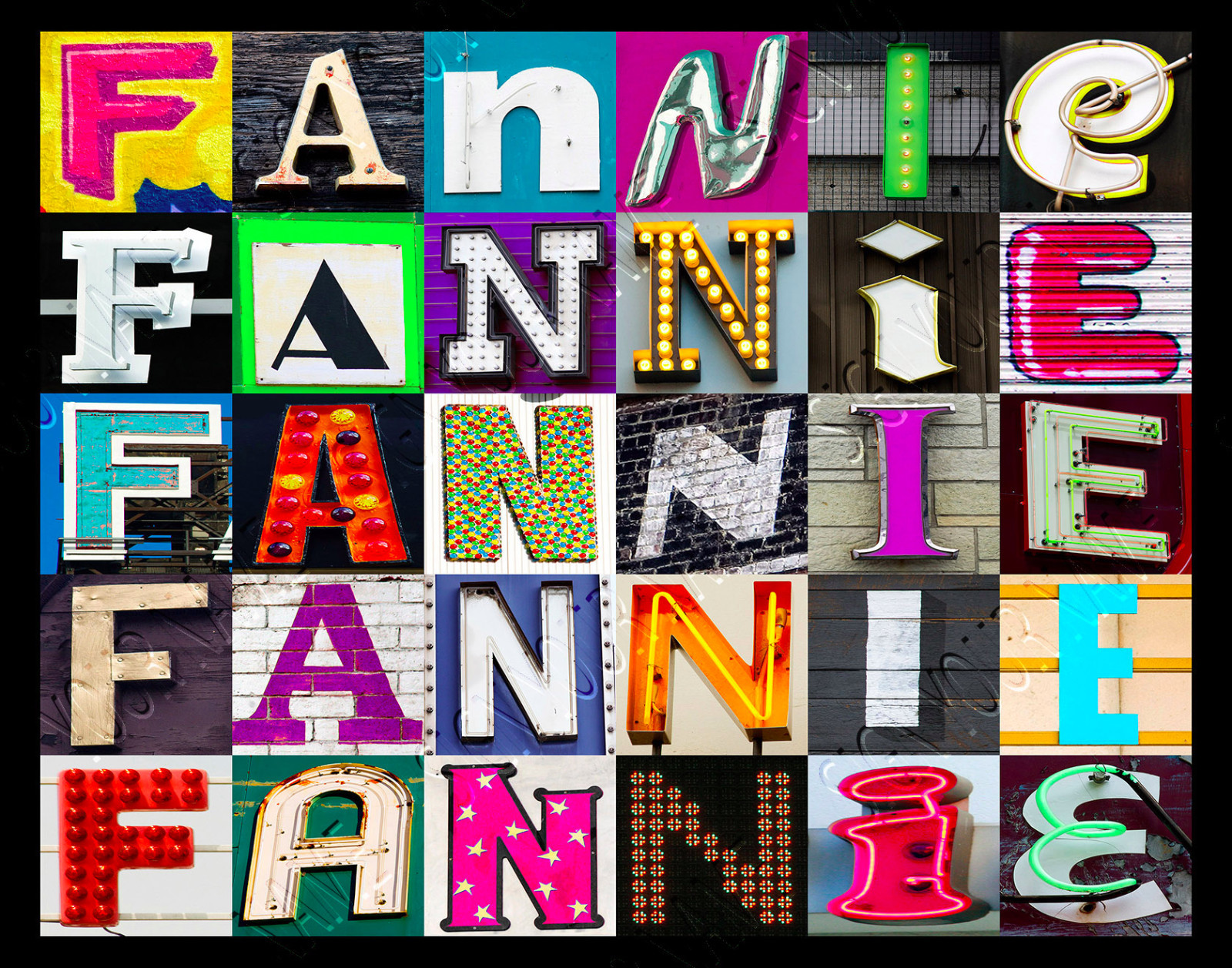 FANNIE Name Poster featuring photos of actual sign letters | eBay