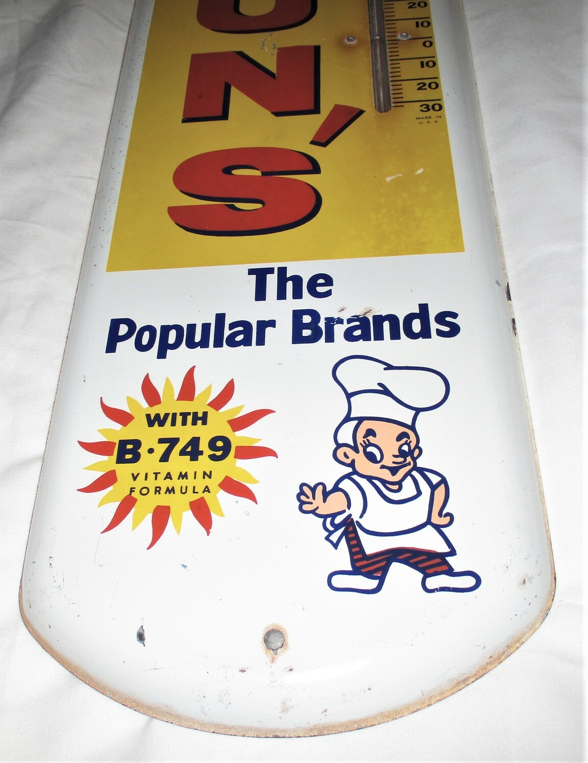 ANTIQUE USA TOWN TALK BREAD COUNTRY BAKERY ADVERTISING SIGN BRAUN'S ...