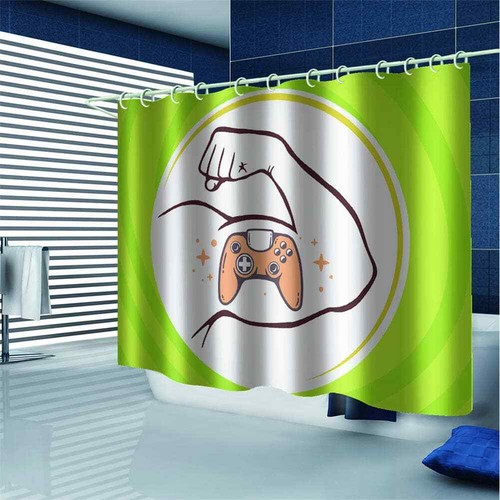 Playstation And Arms 3D Shower Curtain Waterproof Fabric Bathroom ...