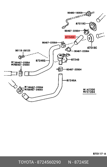 Genuine OE coolant hose 8724560290 for TOYOTA 87245-60290 online kaufen ...
