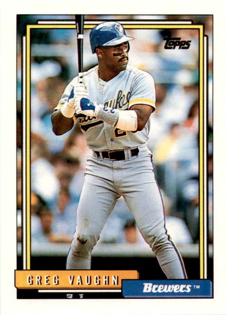 1992 Topps Greg Vaughn Milwaukee Brewers #572 | eBay
