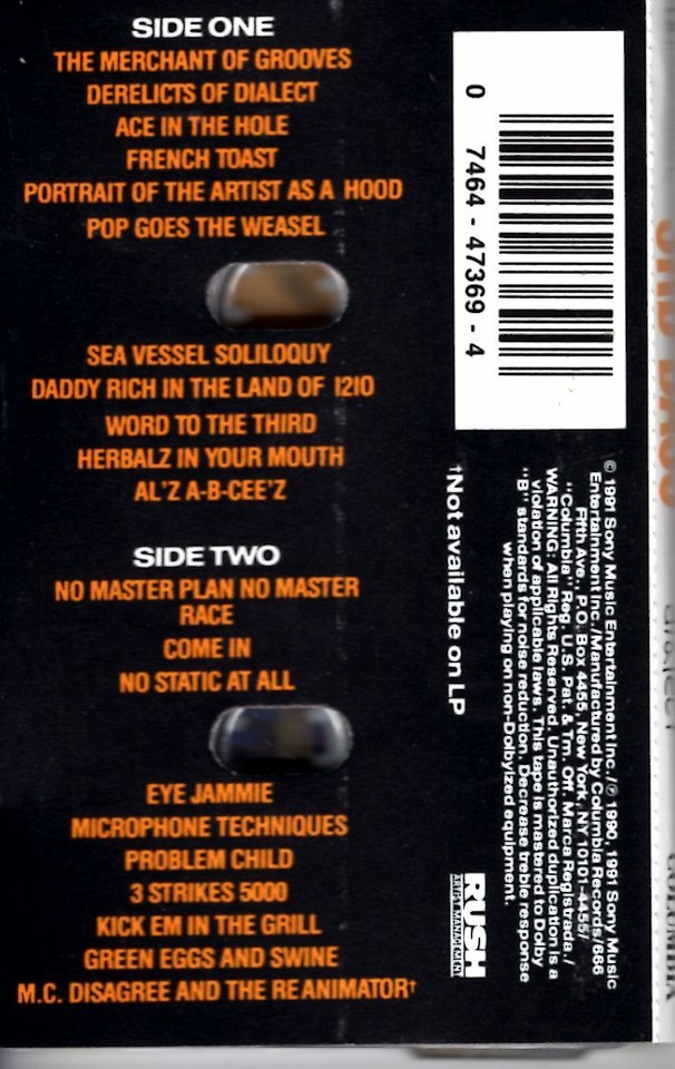 3rd Bass Derelicts Of Dialect 1992 Cassette Tape Album Rap Hiphop | eBay