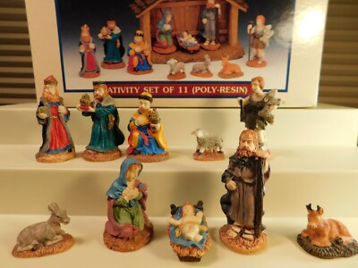Vintage Lemax Village Collection Nativity Set of 11 Miniature pieces ...