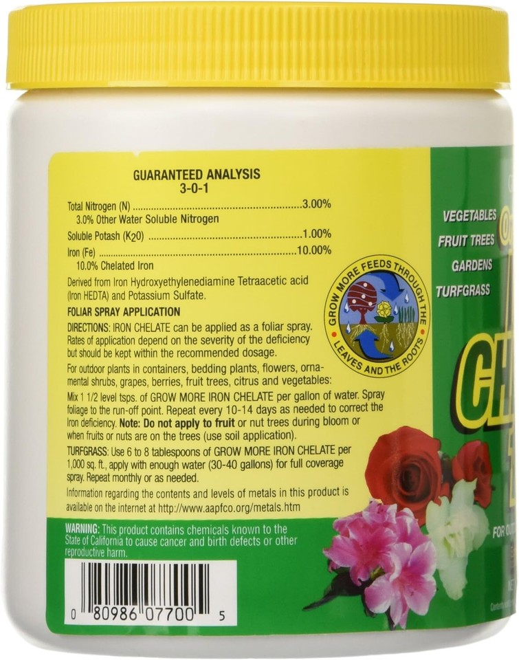 Grow More 3-0-1 Organic Iron Chelate Concentrate (10% Iron) for Greener ...