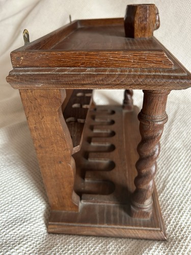 RARE EARLY ROBERT MOUSEMAN THOMPSON HAND CARVED PIPE RACK WITH ...