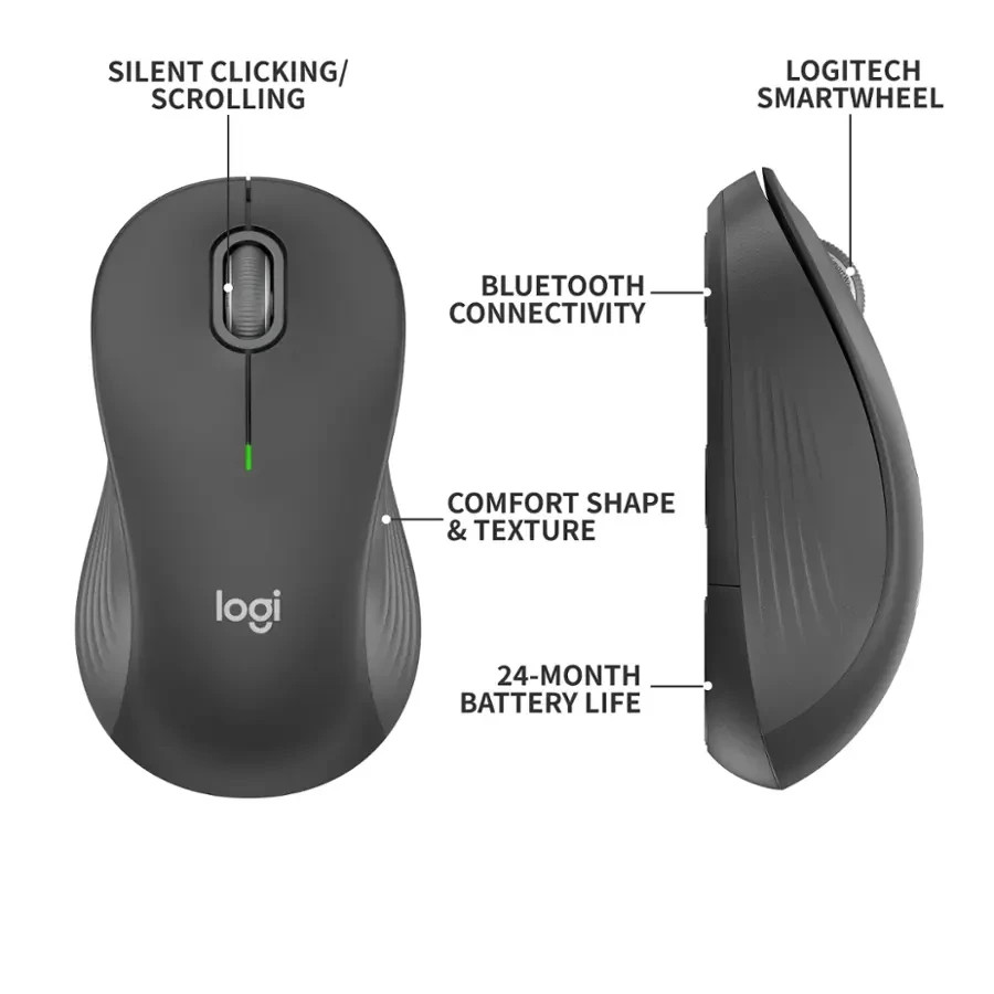 Logitech Signature M550 L Full Size Bluetooth Ambidextrous Mouse (910 ...