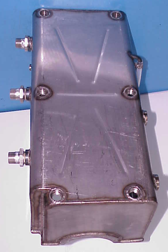 Stainless Steel Dry Sump SB Chevy Oil Pan from a test rig SB2.2 Bowtie ...