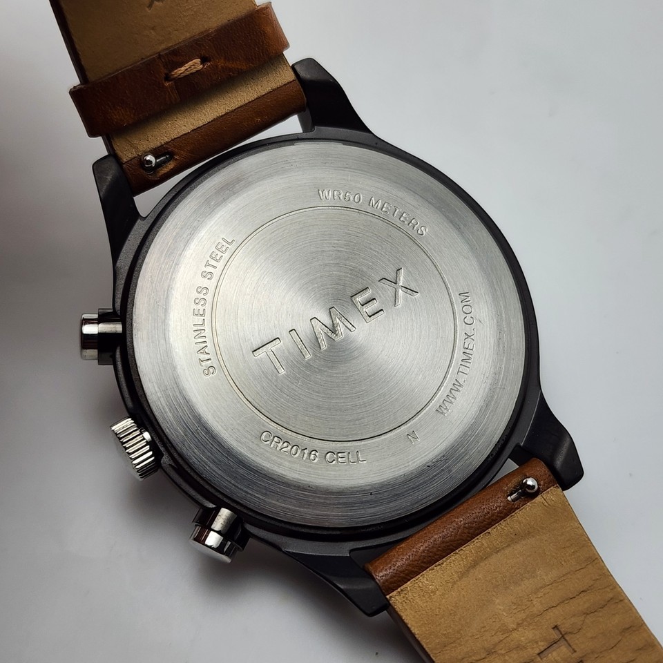 TIMEX MK1 SUPERNOVA CHRONOGRAPH TW2T29500 BLACK/BROWN MILITARY FIELD ...
