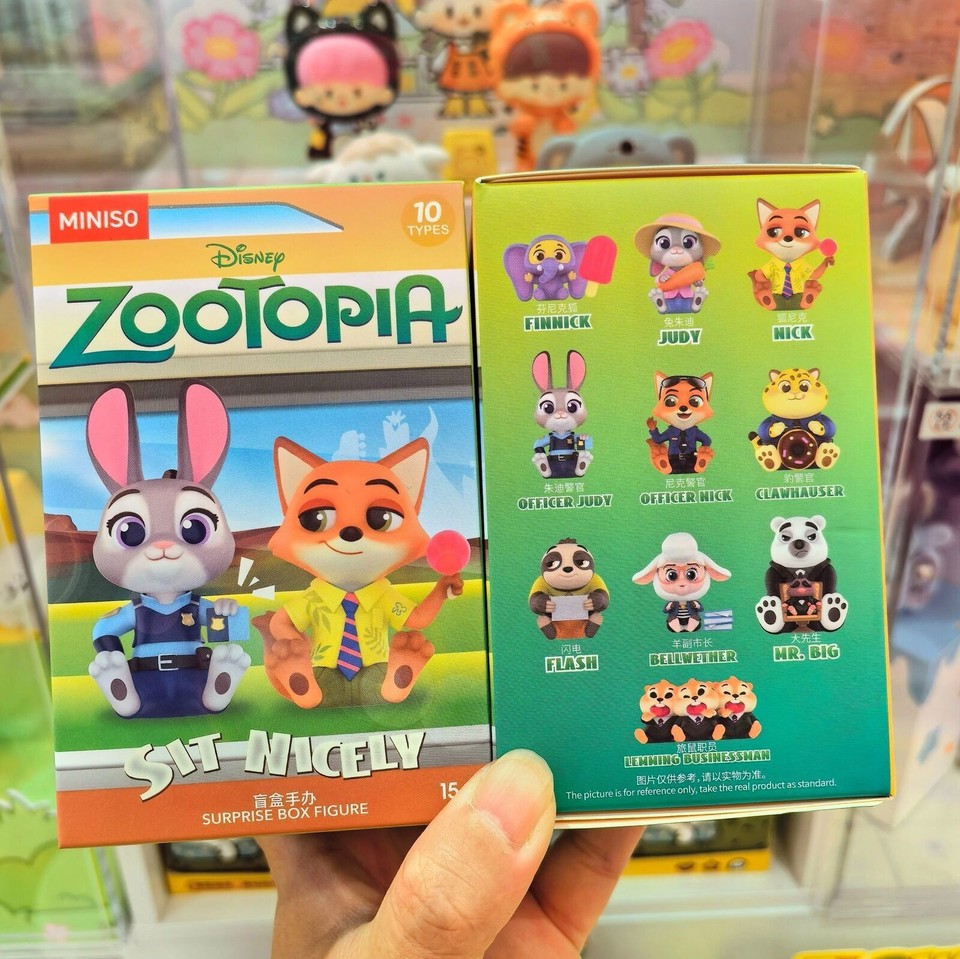 Hot Miniso Zootopia Sit Nicely Series Confirmed Blind Box Figure Judy ...