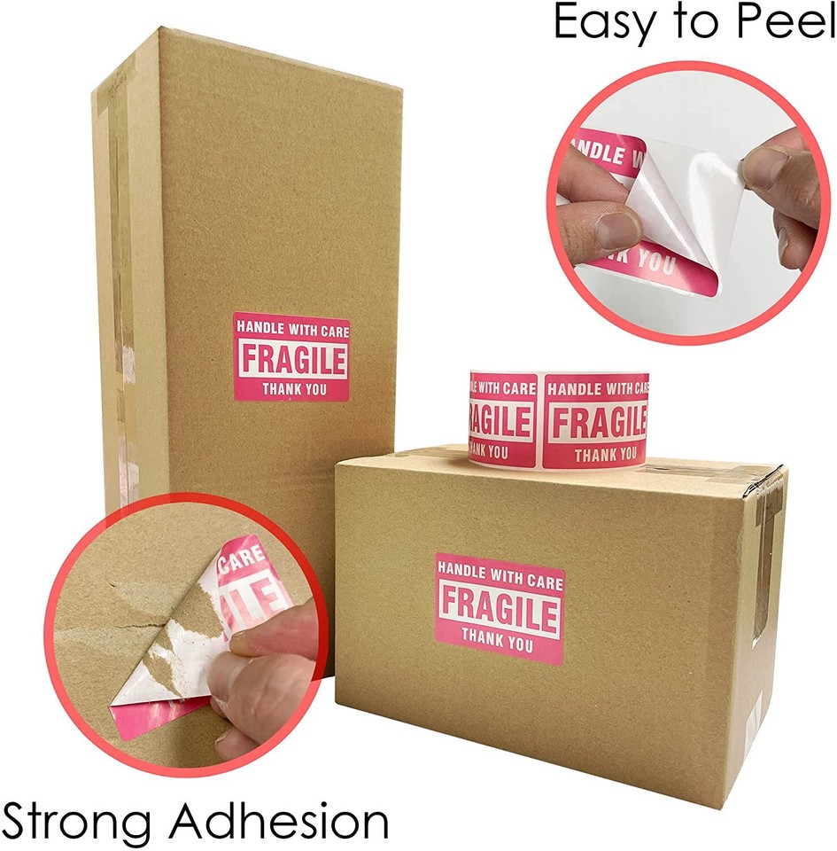 Fragile Stickers 1 Roll 500 2x3 Fragile Label Sticker Handle With Care ...