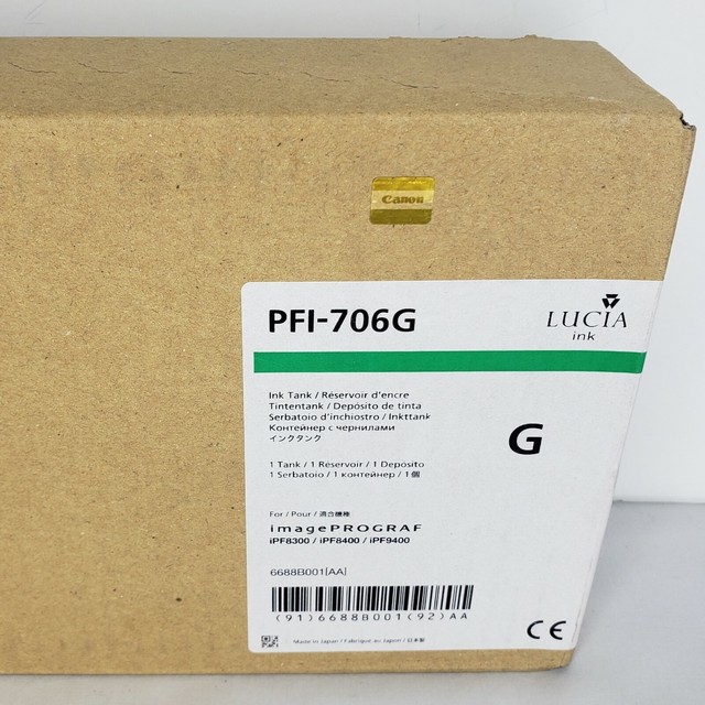 Canon Pfi-706g Green Ink Cartridge 6688b001aa for sale online | eBay