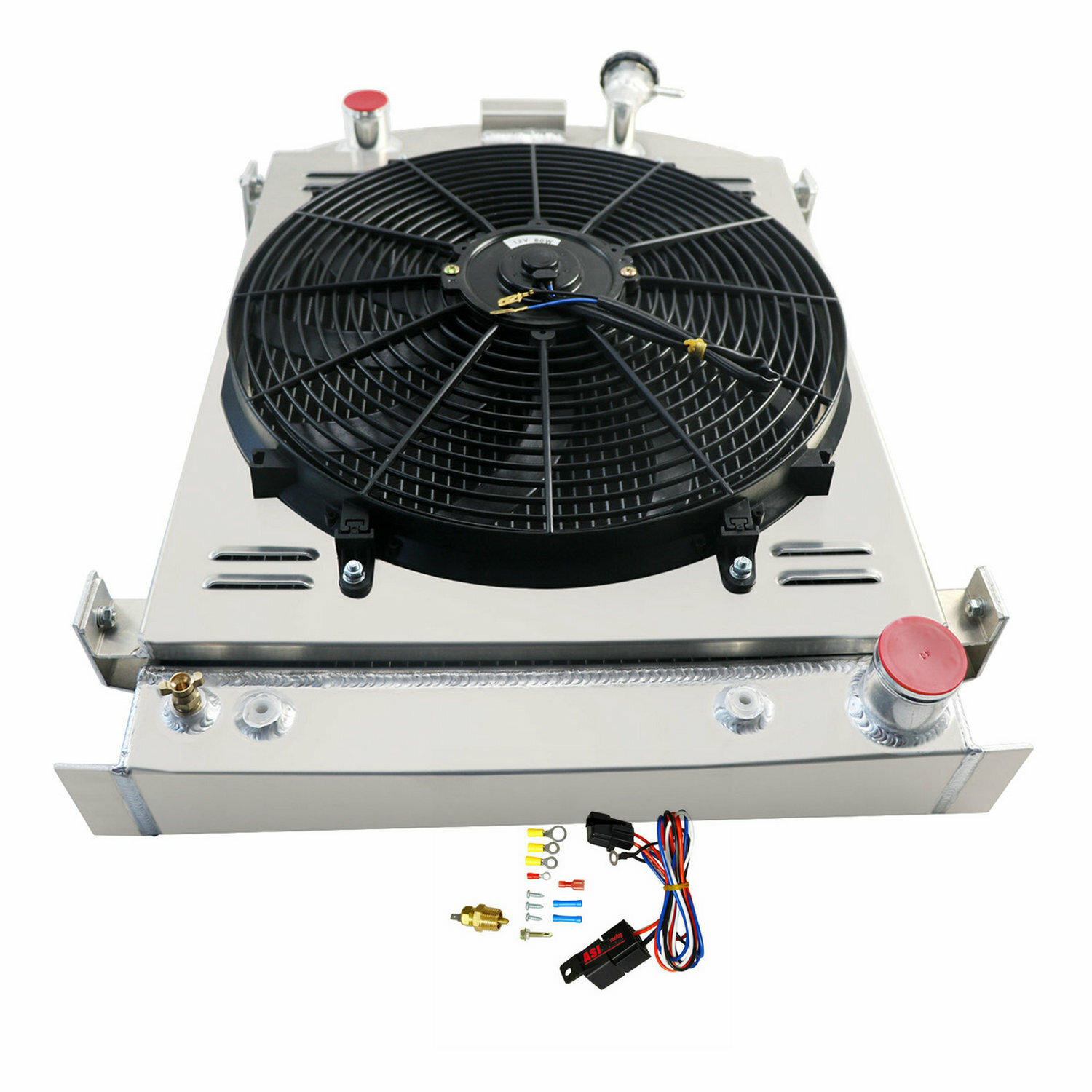 3 Rows Aluminum Radiator+Shroud Fan for 1930-1934 FORD High Boy Chevy ...