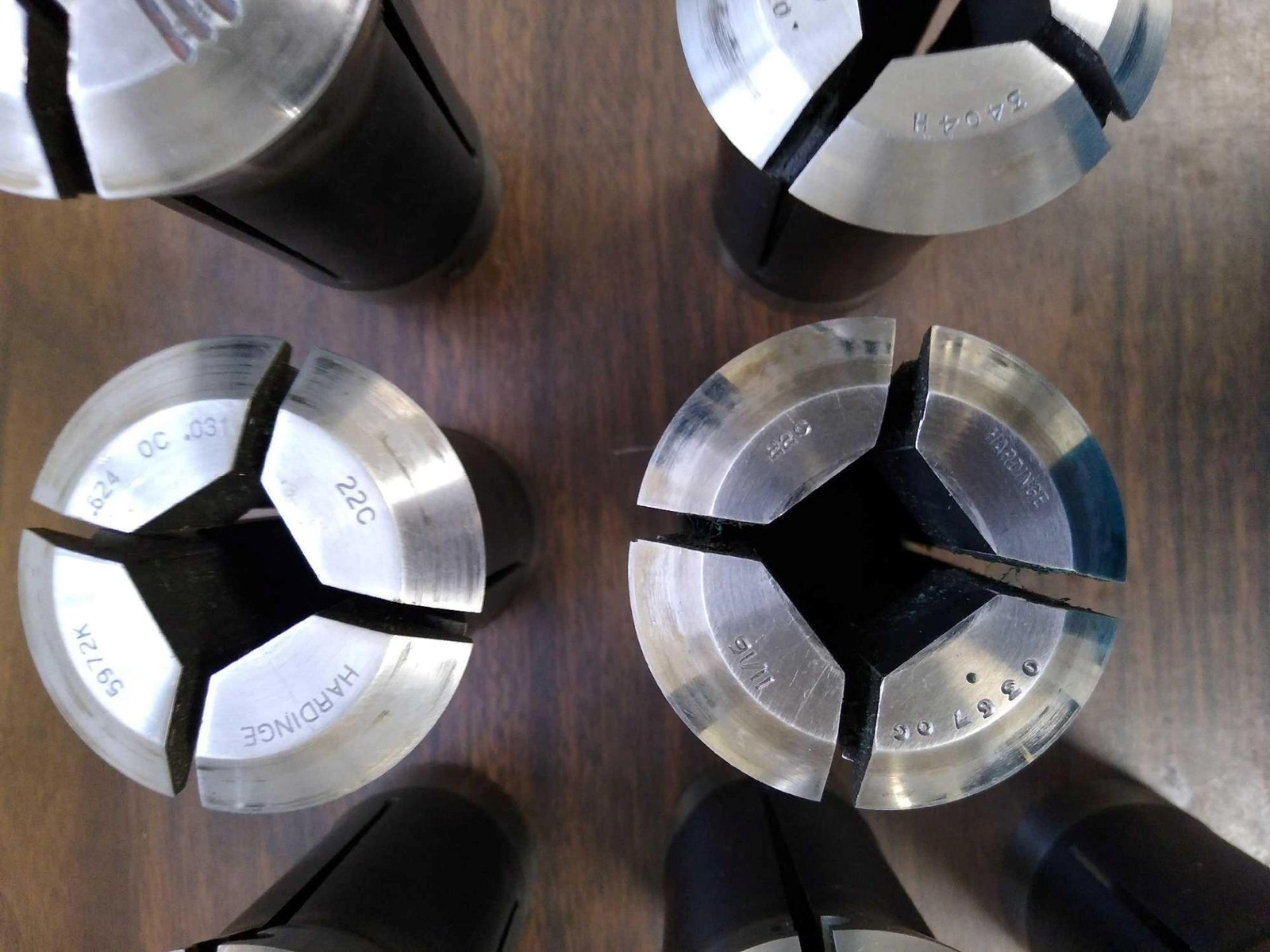 (10) Hardinge #22C Collets Square, Hex & Round Brown & Sharpe Screw ...