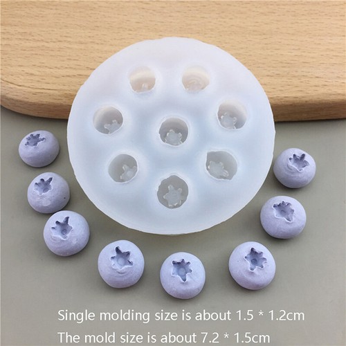 1Pc 3D Blueberry Raspberry Silicone Mold DIY Simulation Fruit Fondant ...