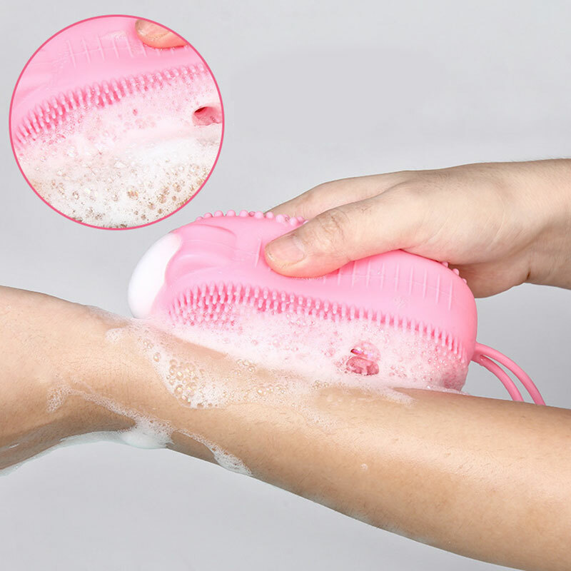 Silicone Shower Brush Body Wash Bath Exfoliating Skin Scrubber Cleaning ...