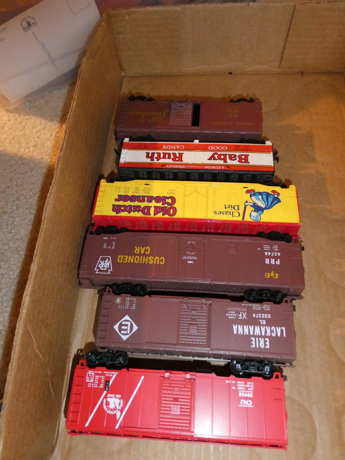 Lot of 6 Vintage HO Scale Box Cars Reefer Baby Ruth Erie PRR More | eBay