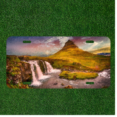 Custom Personalized License Plate Auto Tag With Cool Waterfall ...