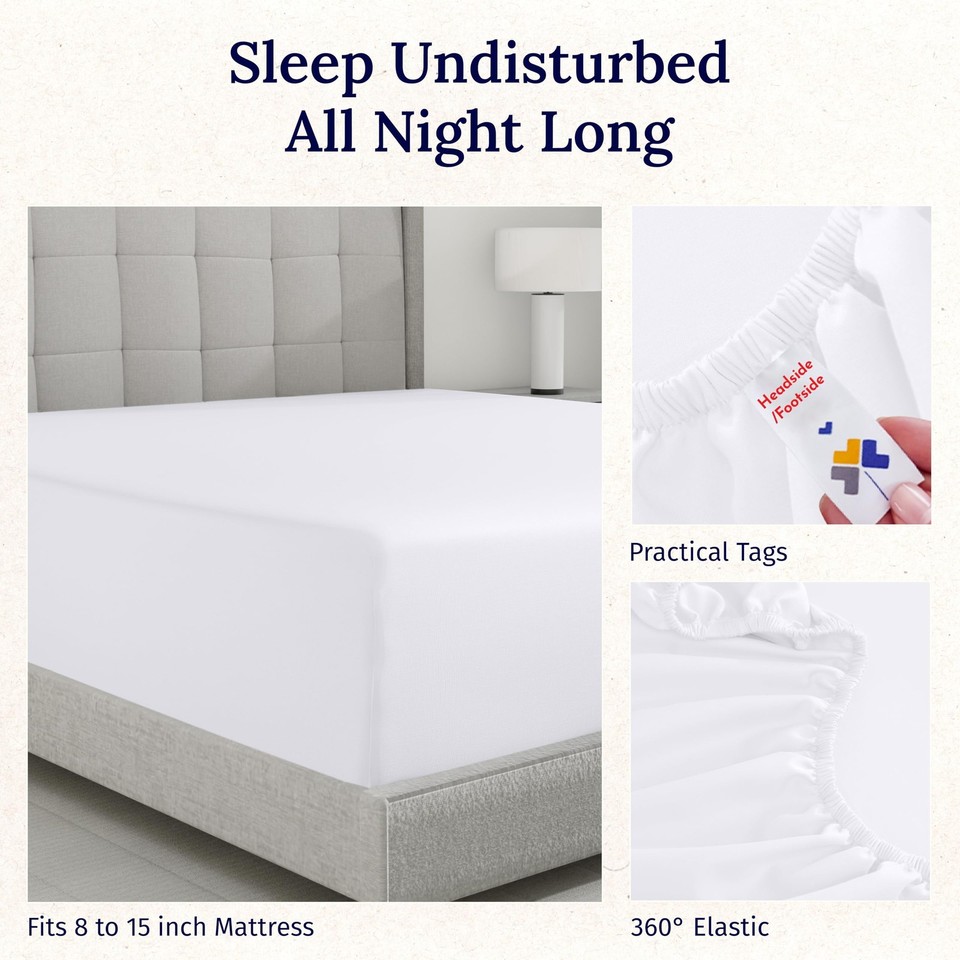 California Design Den Luxuriously Soft Twin Fitted Sheet Only - 600 ...