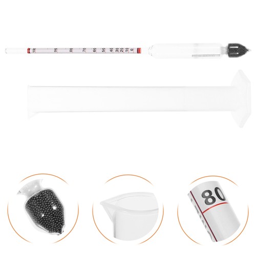 2 Sets Measuring Cylinders Brewing Hydrometer Alcoholmeter Laboratory ...