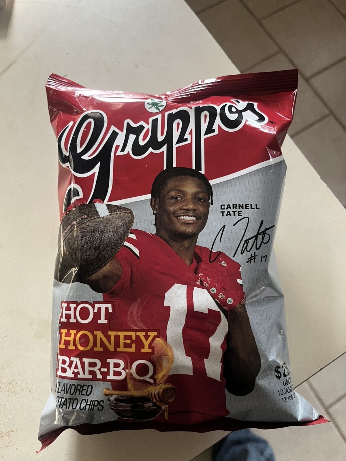 Ohio State Buckeyes Football Carnell Tate Grippos Potato Chips | eBay