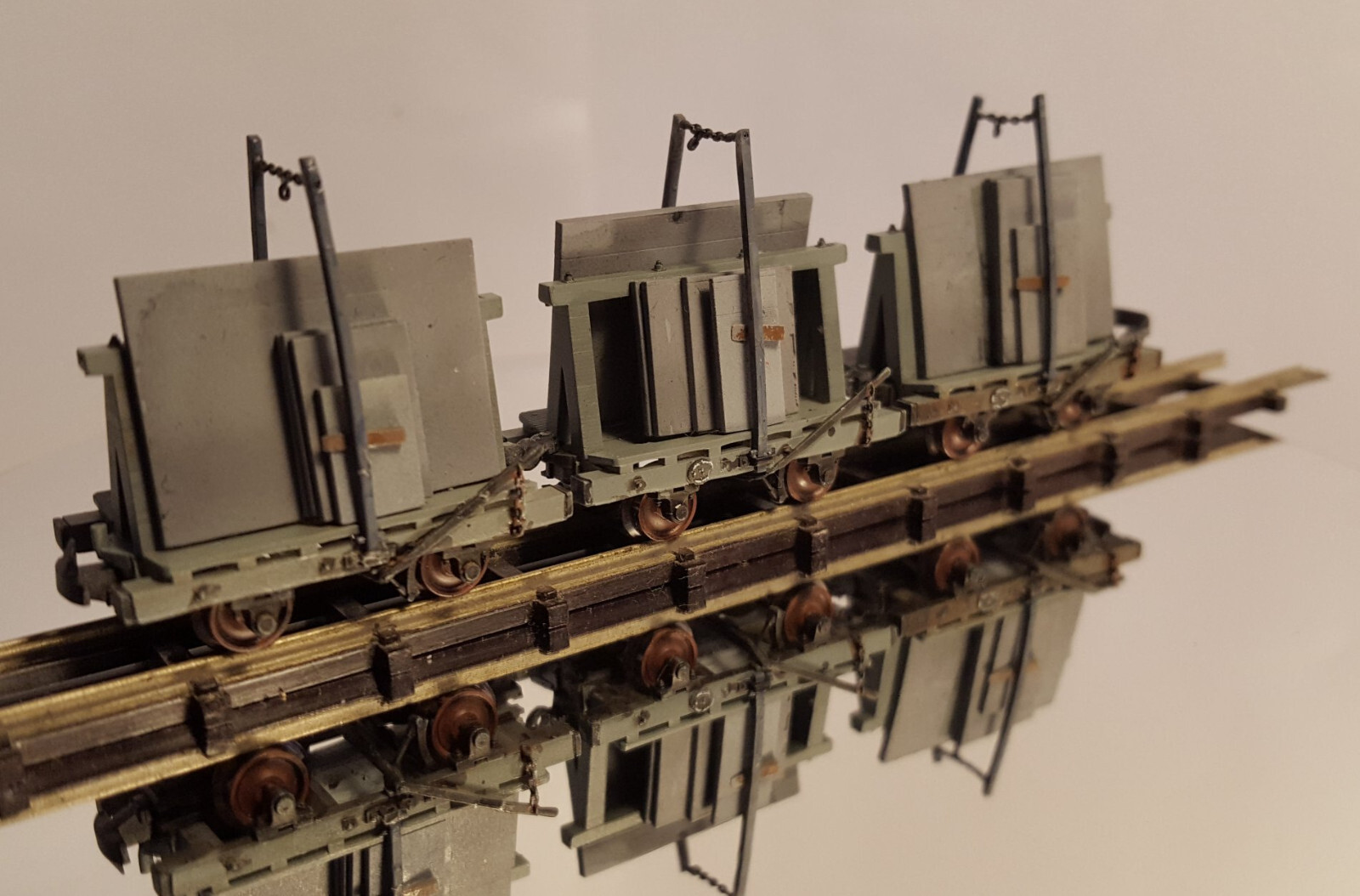 OO9/009 Corris Slate Slab Trestle Wagons x 3 Narrow Gauge Railway HOe ...