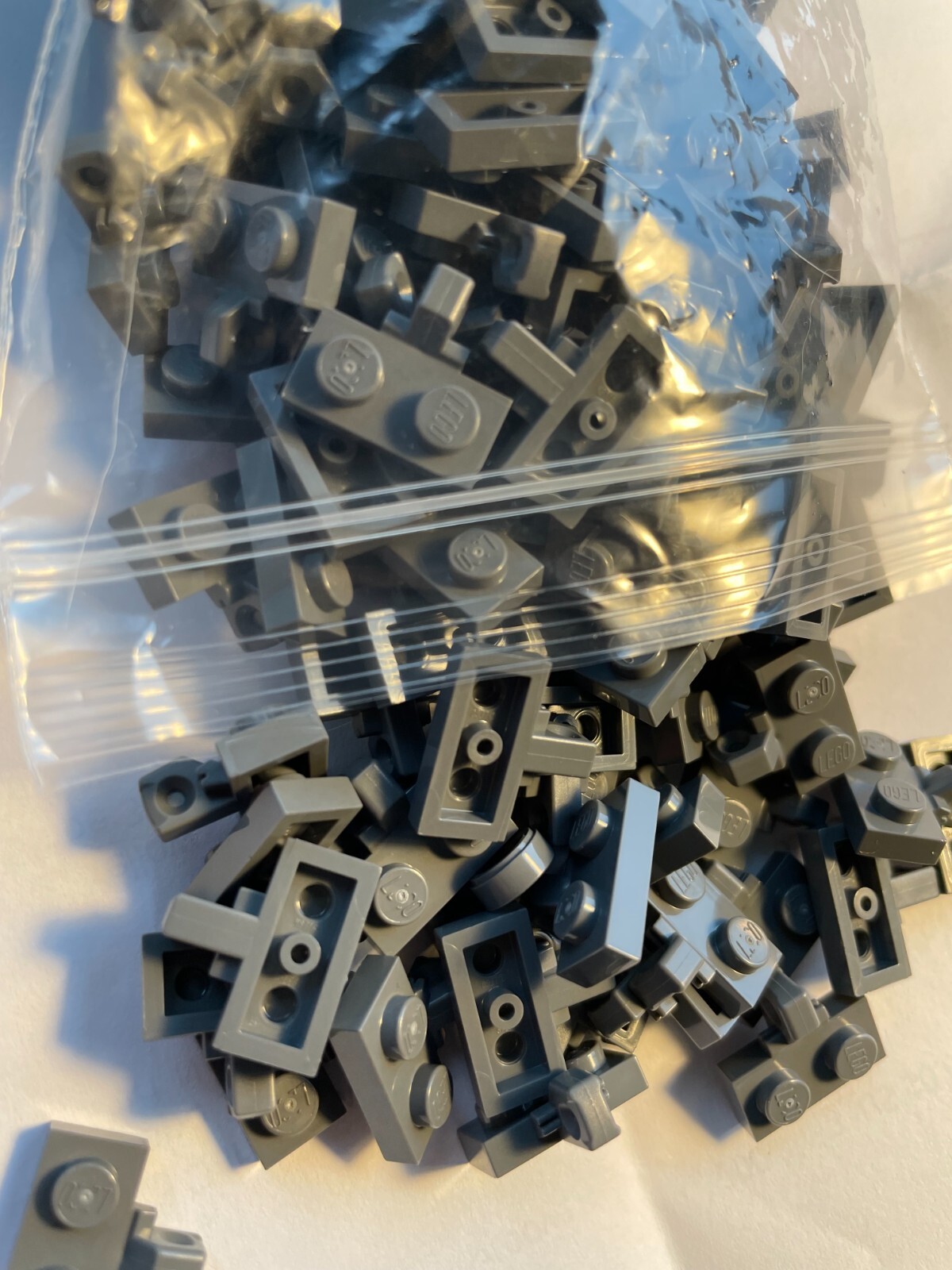 LEGO- NEW-#44567b-DARK BLUISH GREY-HINGE PLATE 1 X 2 LOCKING/SIDE-25 ...