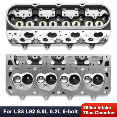 For Chevy LS3 L92 6.0L 6.2L Rectangle Port Bare Cylinder Heads 260cc ...