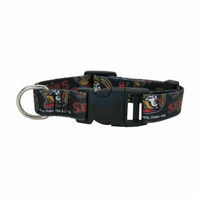 OTTAWA SENATORS DOG PET COLLAR ADJUSTABLE NYLON LE SMALL MEDIUM LARGE ...