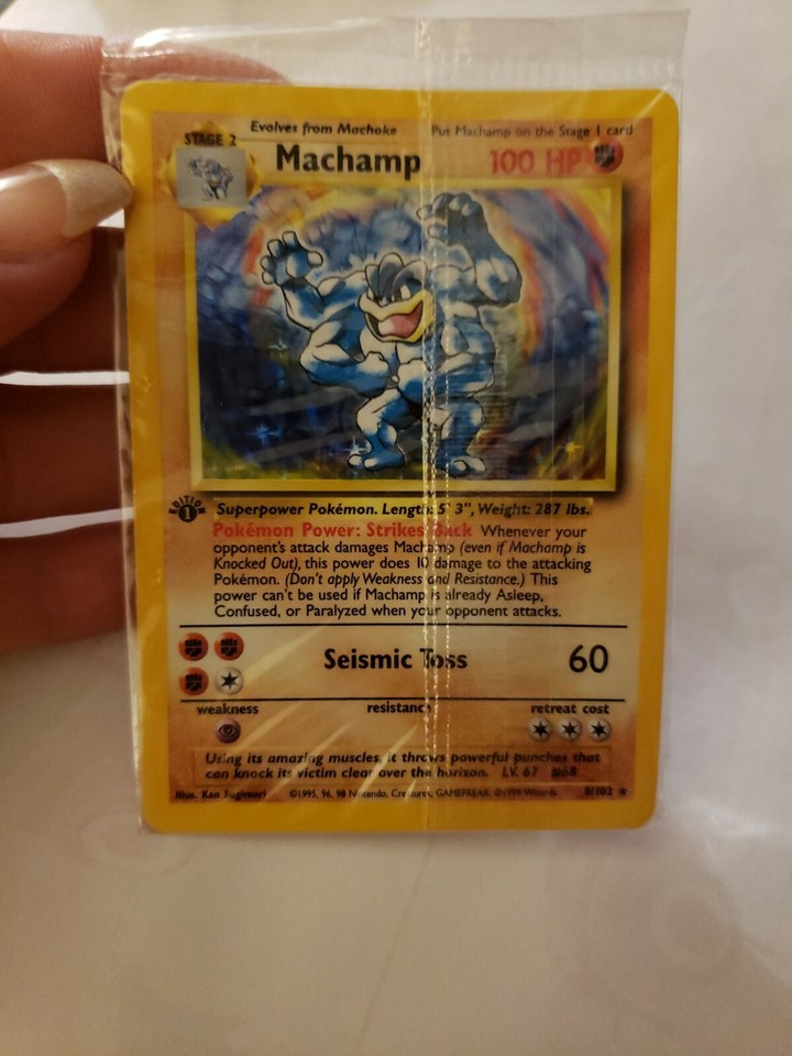 RARE 1995 original Machamp holographic Pokemon card | eBay