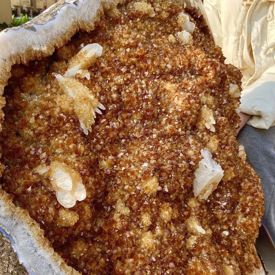 117.5LB Natural Super beautiful yellow crystal cave quartz crystal ...