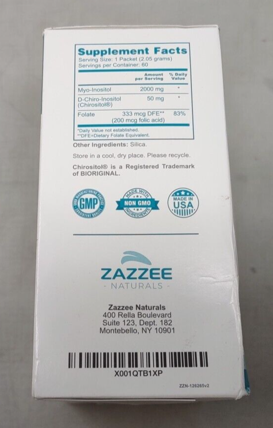 Zazzee PREGNOSITOL Premium Myo-Inositol, D-Chiro-Inositol & Folic Acid ...