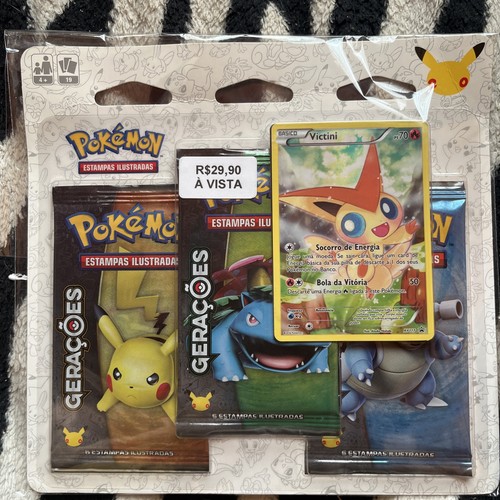 2016 Pokemon Portuguese Generations Factory Sealed Victini 3 Pack ...