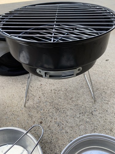 Mini Round BBQ Charcoal Camping Grill. ALST | eBay