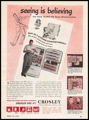 1946 Crosley Cincinnati Shelvador Refrigerator "Kitchen Contortionist ...