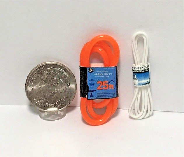 Dollhouse Miniature Extension Cords - 2 Cords - Regular and Heavy Duty ...