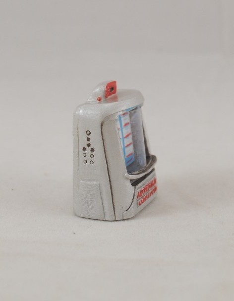 1950s Table Jukebox - silver - miniature music plastic 1" scale T8538 ...