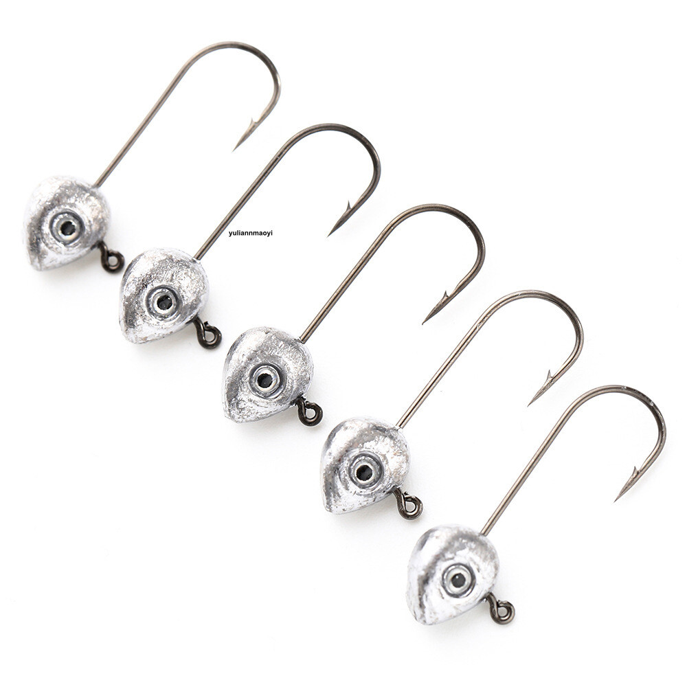 50PC/Pack 1/64 1/32 1/10 1/16 1/8 3/17 oz Lead Jig Heads Fishing Hooks ...