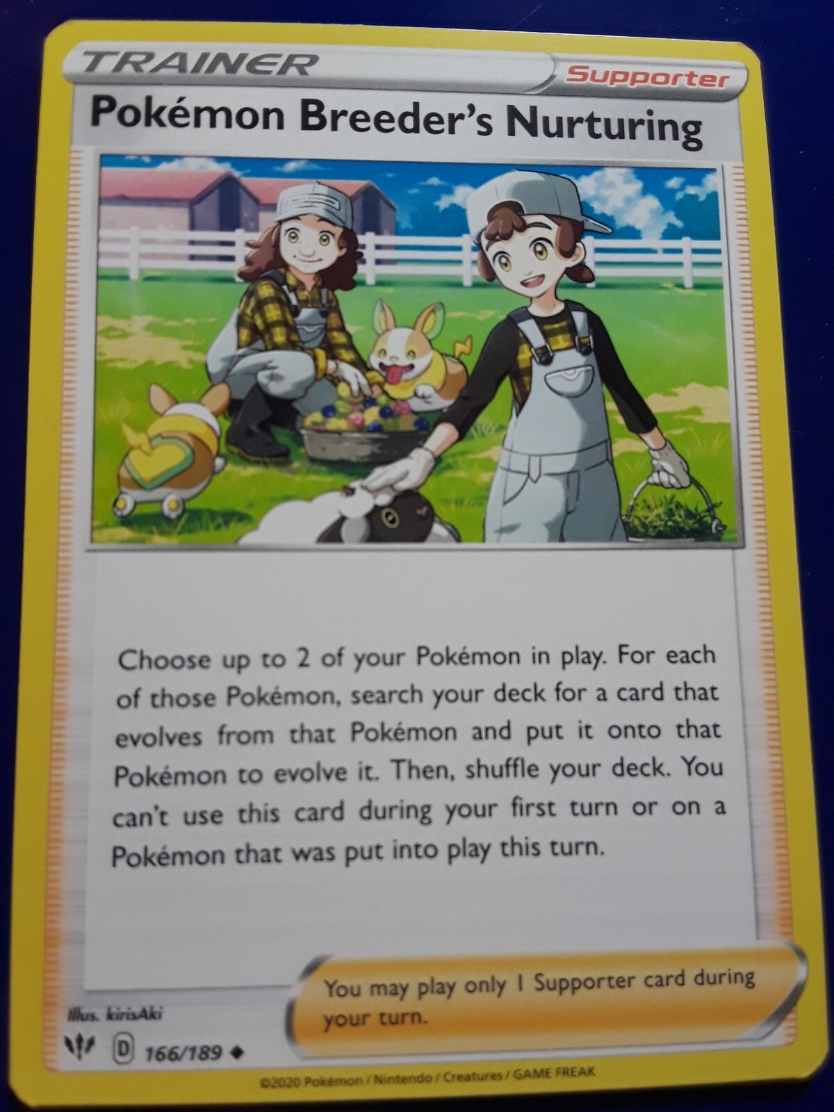 pokemon card breeder's nurturing166/189 sword & shield darkness ablaze ...